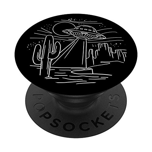 UFO Desert Retro Alien Spaceship Area 51 ET Space Lover Gift PopSockets PopGrip: Swappable Grip for Phones & Tablets