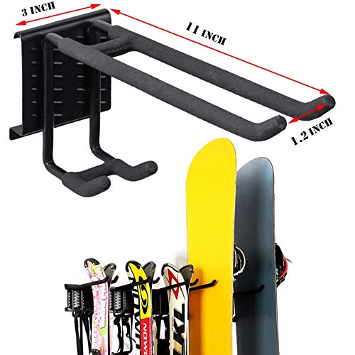 WALMANN Wall Mount Tool Organizer, Ski Wall Rack, Garage Storage Rack, Heavy Duty Garden Tool Storage Organization System, Holds Up to 300lbs