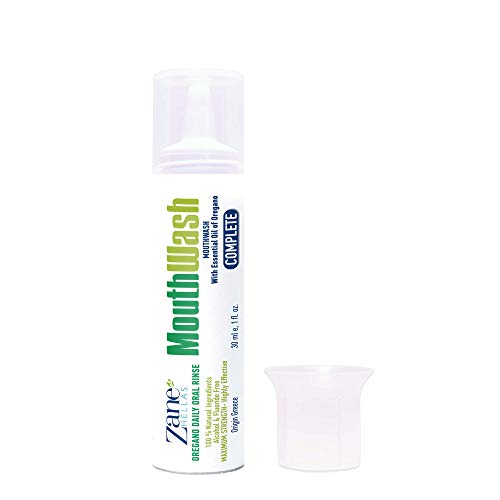 Zane Hellas MouthWash. Oral Rinse with Oregano Oil Power. Ideal for Gingivitis, Plaque, Dry Mouth, and Bad Breath. Alcohol and Fluoride Free. 100% Herbal Solution. 2 fl.oz.-60ml.