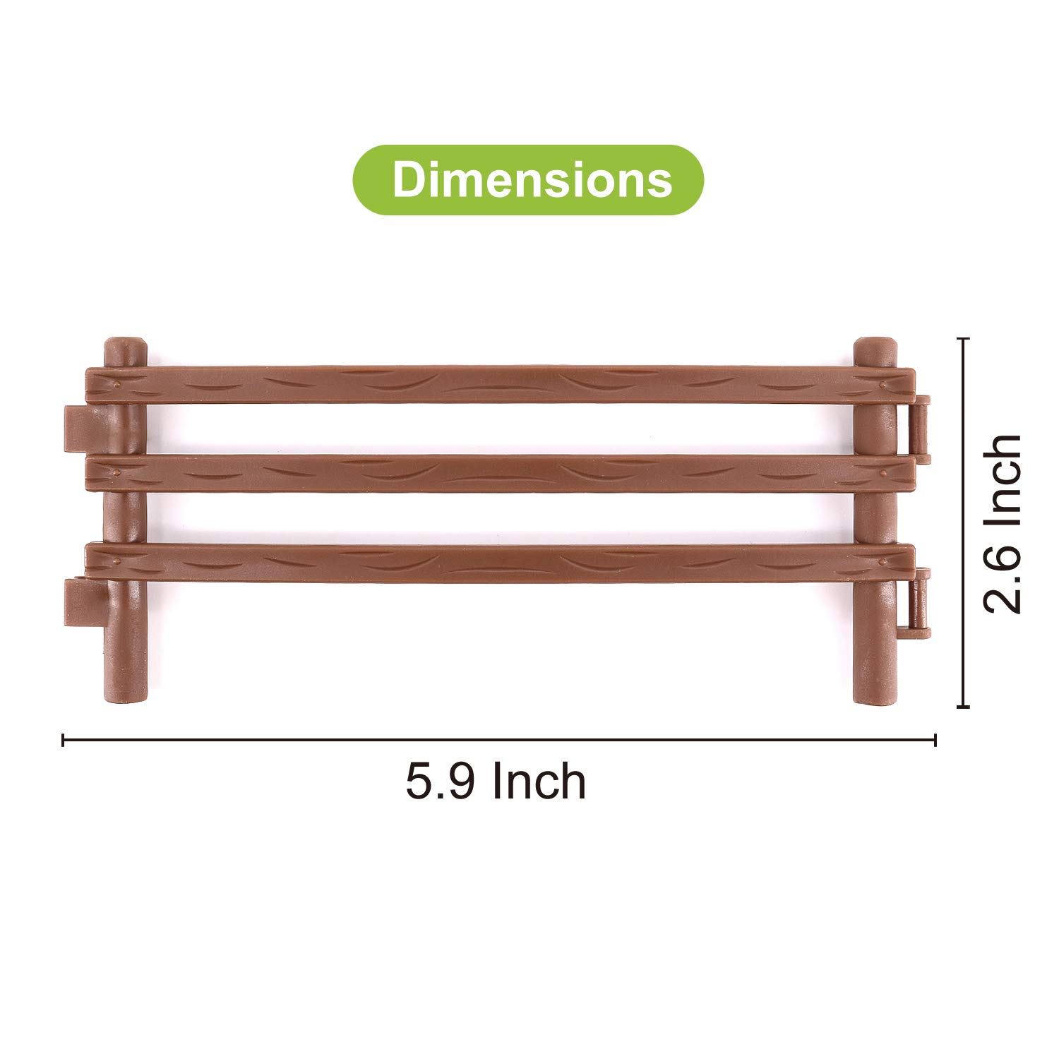 Volnau 20 Pcs Farm Corral Fence Toys Panel Accessories Playset Barn Animal Figures for Toddlers Kids Figurines Set Decoration Prop