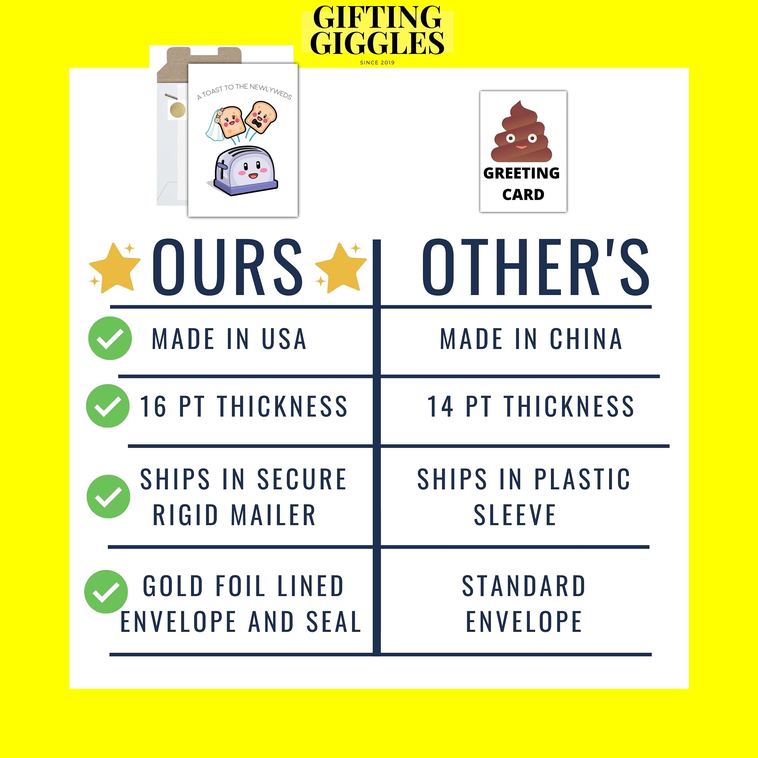 GIFTING GIGGLES Funny Wedding Card for couple | Newly Weds | Marriage Card for Couple | Wedding Day Congrats Gift | Congratulations Card | Premium Quality with Envelope and Seal