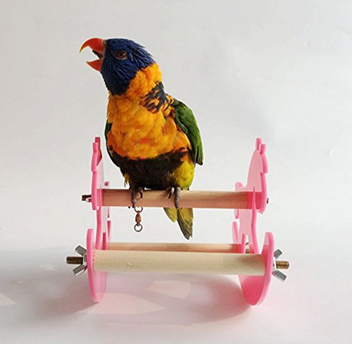 zoele Pet Bird Parrot Hamsters Holder Squirrels Climbing Swing Stand Rocking Chair Seesaw Chewing Toys