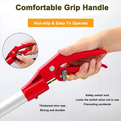 Yomyray Extendable Snake Tong Reptile Grabber Rattle Snake Catcher Wide Jaw Handling Tool with Lock and Comfortable Grip(Include Snake Bag)