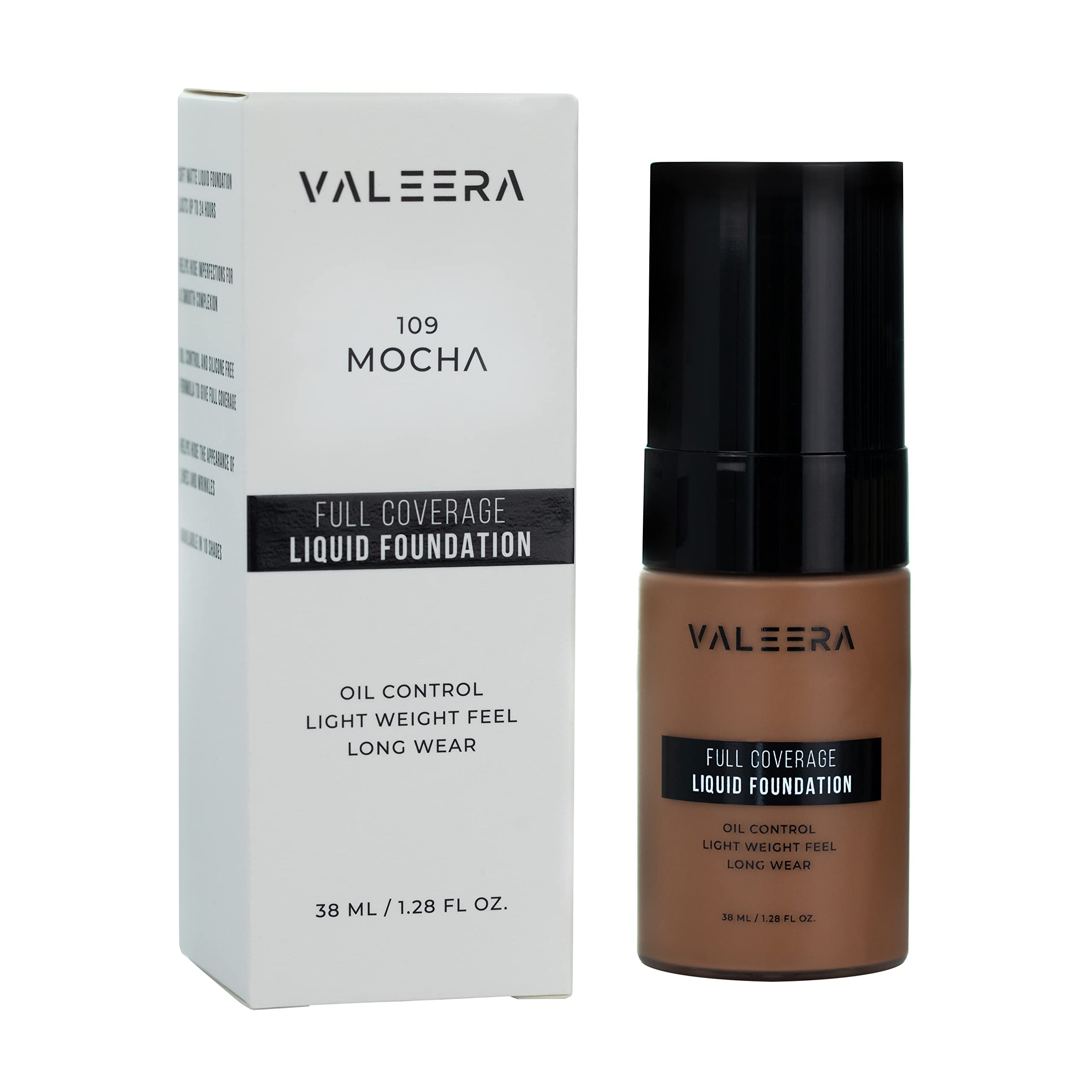 Valeera Full Coverage Soft Matte Oil Control Flawless 24HR Concealer Liquid Waterproof Foundation (102 - Nude)