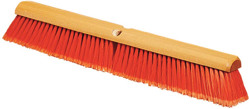 SPARTA 4501424 Flo-Pac Flagged Fine Floor Sweep, Polypropylene Bristles, 24" Block Size, 3" Bristle Trim, Orange