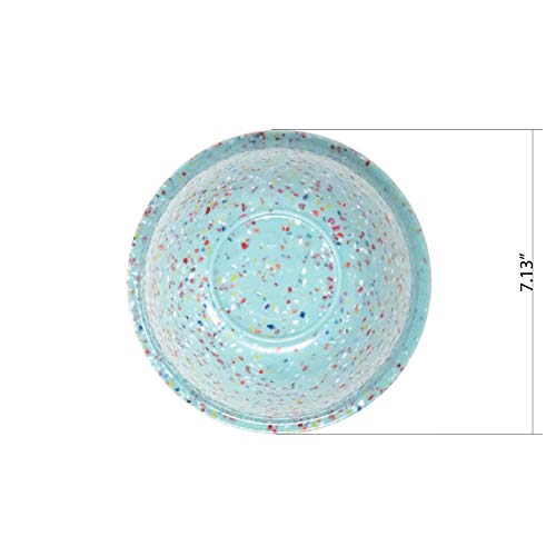 Zak Designs Confetti Mixing Bowl Set, Nesting Bowls for Space Saving Storage, Made with Durable Eco-Friendly Melamine, Great for Prepping and Serving Food (Mint & White, 4pcs, BPA-Free)