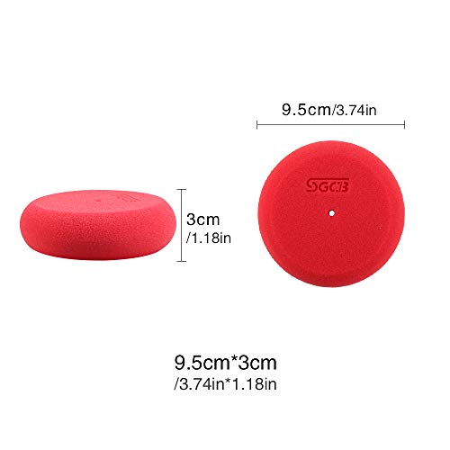 SGCB Foam Wax Applicator Pads for Car, Edgeless 3.7β Diameter Hand Polishing Pads Sponge Kit Round Shape Smooth Pads Detailing Buffing Pads for Waxing Polishing Paint Ceramic Glass Clean, Pack of 5