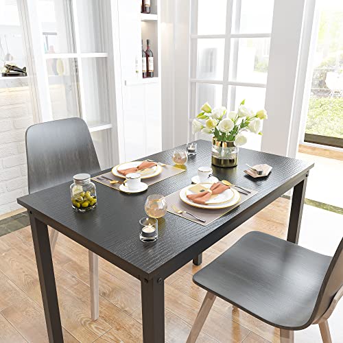 Teraves Computer Desk/Dining Table Office Desk Sturdy Writing Workstation for Home Office(39.37β, Black)