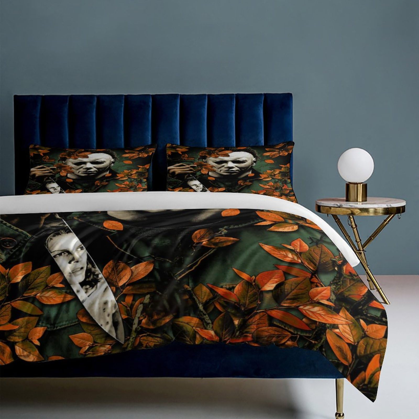 Horror 3-Pcs Bedding Set Includes 1 Duvet Cover and 2 Pillowcases, Soft Comfortable Breathable Bedroom Decoration 86"x70"