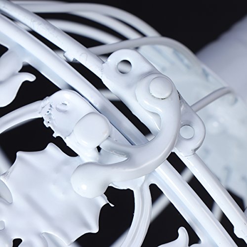 UEETEK Decorative Metal Bird Cage Home Hanging Ornament for Wedding Party Decoration (White)
