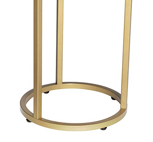 Studio Designs Home Camber Modern 20" and 14.5" Round Set of Nesting Tables in Gold/Clear Glass