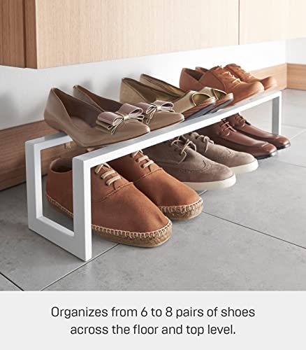Yamazaki Expandable Home Adjustable, Small | Steel | Shoe Rack, Single, White