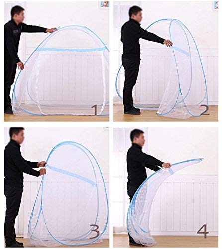 RuiHome Folding Pop-Up Mosquito Net Tent Zipper Bed Canopy for Kids Bedroom Dorm Outdoor Travel (39x79x39", Pink)