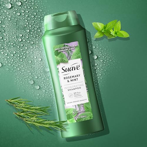 Suave Professionals Invigorating Shampoo for Dry and Damaged Hair Rosemary and Mint Paraben free and Dye free Hair 28 fl oz
