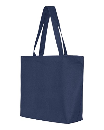shop4ever® Life is Better at the Lake Heavy Canvas Tote with Zipper Sayings Reusable Shopping Bag 12 oz Navy -Pack of 1- Zip