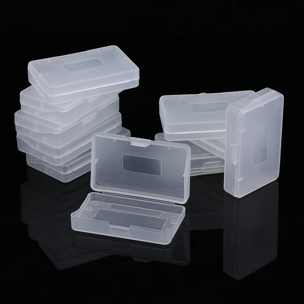 Yunir 10 Pcs Game Case, Cartridge Game Case Transparent Anti Dust Cover for Game Boy Advance GBA 2.56 x 1.57 x 0.31inch Size