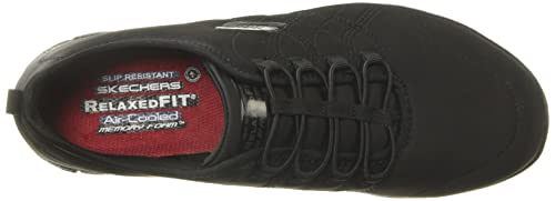 Skechers for Work Women's Ghenter Srelt Work Shoe, Black, 7 M US