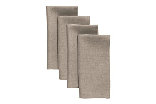 Solino Home Linen Cloth Napkins Set of 4 – Natural, 100% Pure Linen Fabric Dinner Napkins 20 x 20 Inch – Fete Machine Washable Napkins for Summer – Handcrafted from European Flax