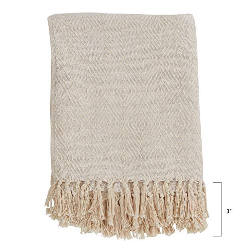 SARO LIFESTYLE Soft Cotton Diamond Weave Throw