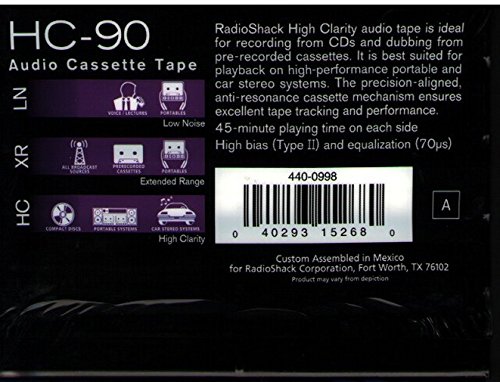 Radio Shack HC-90 High Clarity Blank Audio Cassette Tapes (High Bias, Type II, 90 Mins)