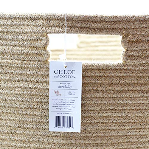 Woven Rope Storage Basket | 19" Tall Jute Basket for Blankets, Kids Toys, & Baby Nursery Clothes | Designed by Chloe and Cotton