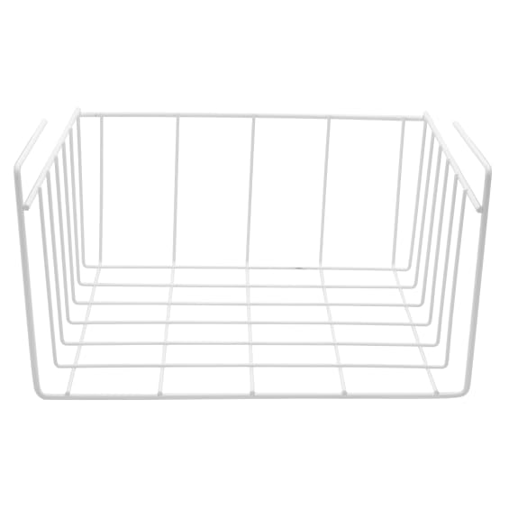 YBM HOME Under Shelf Wire Basket Storage Organizer for Kitchen Pantry - Hanging Storage Cabinet Organizer Rack Adds Extra Storage Space Underside the Shelf, Medium, 3 Pack White