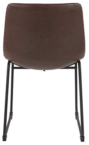 Signature Design by Ashley Mid Century Centiar Dining Bucket Chair, 2 Count, Black and Brown