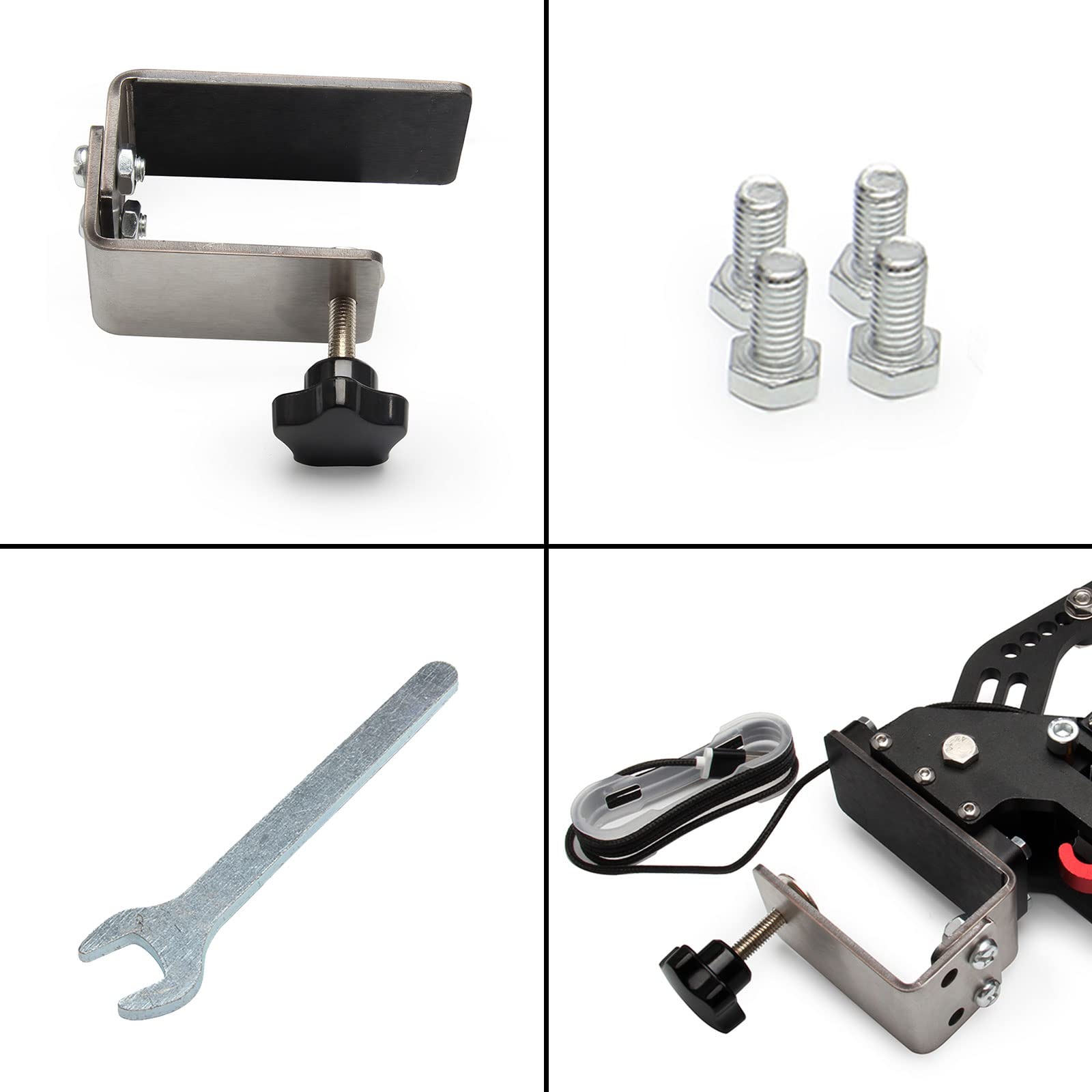 YESHMA Clamp Compatible with USB Handbrake Clamp PC for Racing Games Compatible With G25/27/29 G920 T500 T300 G923(Clamp)