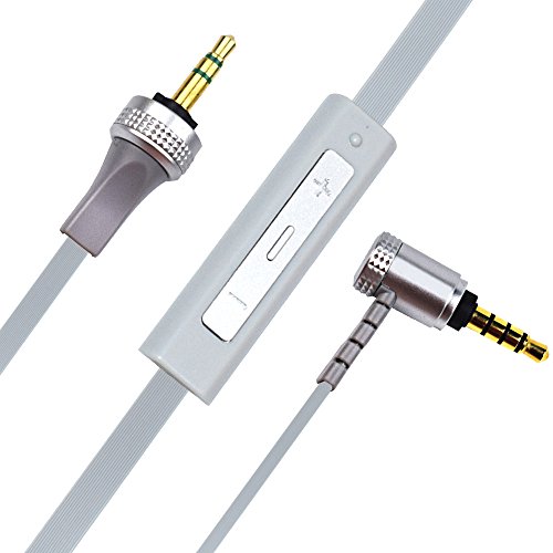 Sqrmekoko Inline Mic Volume Control Aux Audio Cable for Sony MDR-X10 MDR-XB920 MDR-X910 Headphones (Grey)