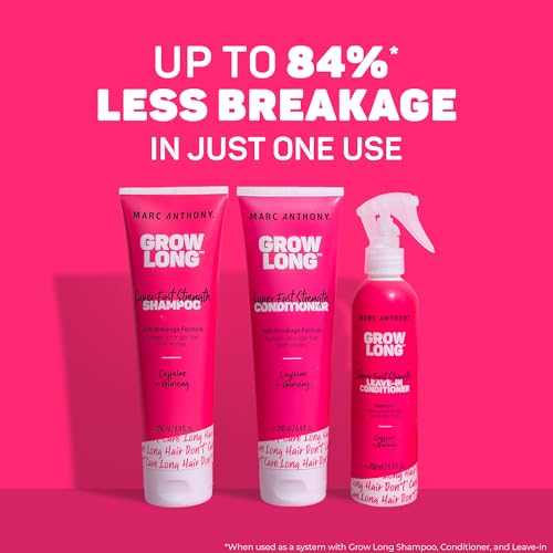 Marc Anthony Strengthening Conditioner, Grow Long - Anti-Frizz, Anti-Breakage & Nourishing Formula For Split Ends, & Hair Growth - Biotin, Vitamin E, Caffeine & Ginseng for Dry & Damaged Hair