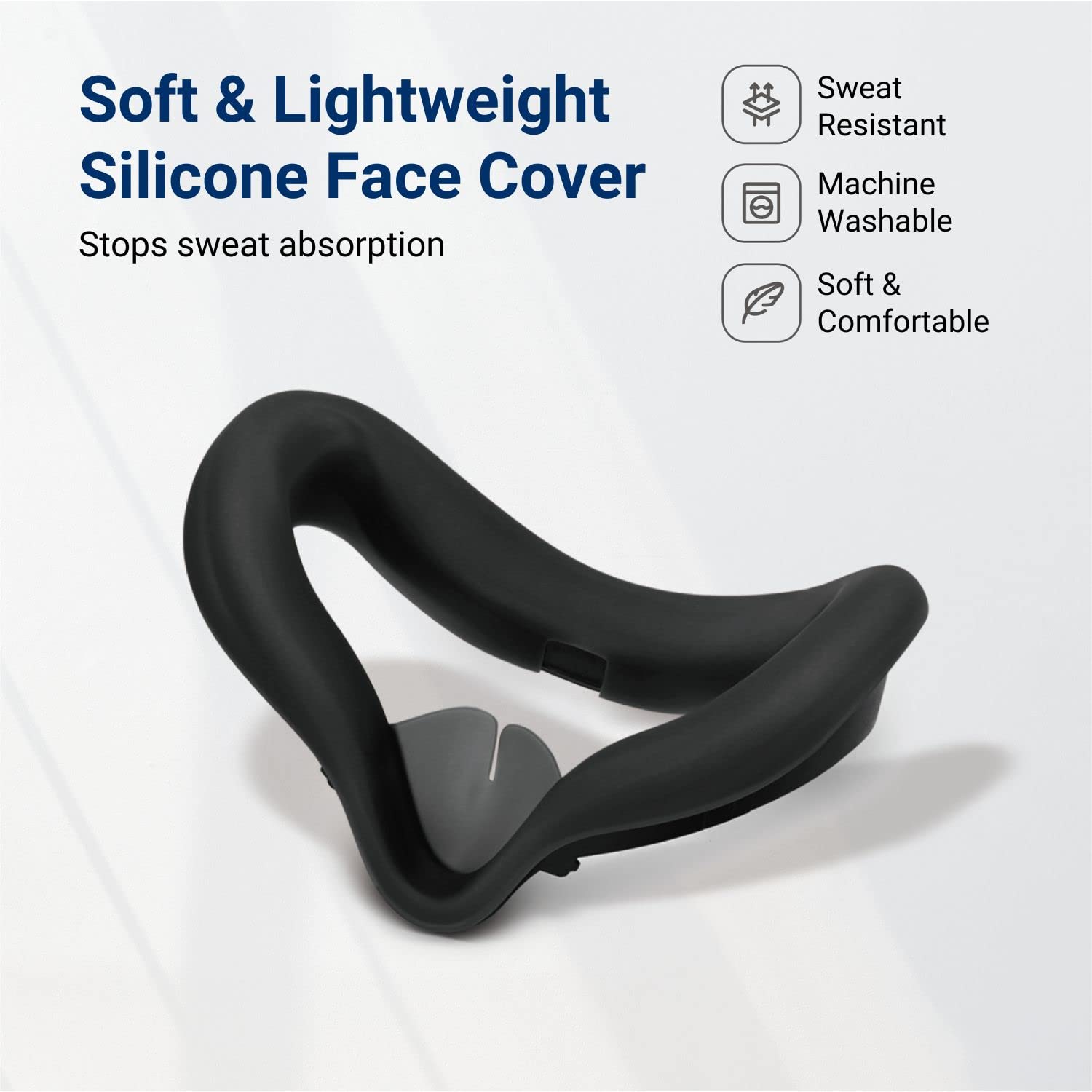 TNP VR Face Cover and Lens Protector Compatible with Oculus Quest 2 - Oculus Quest 2 Silicone Face Cover with Nose Light Blocker and Proof Lens - Sweat Guard Silicone Cover for Oculus Quest 2