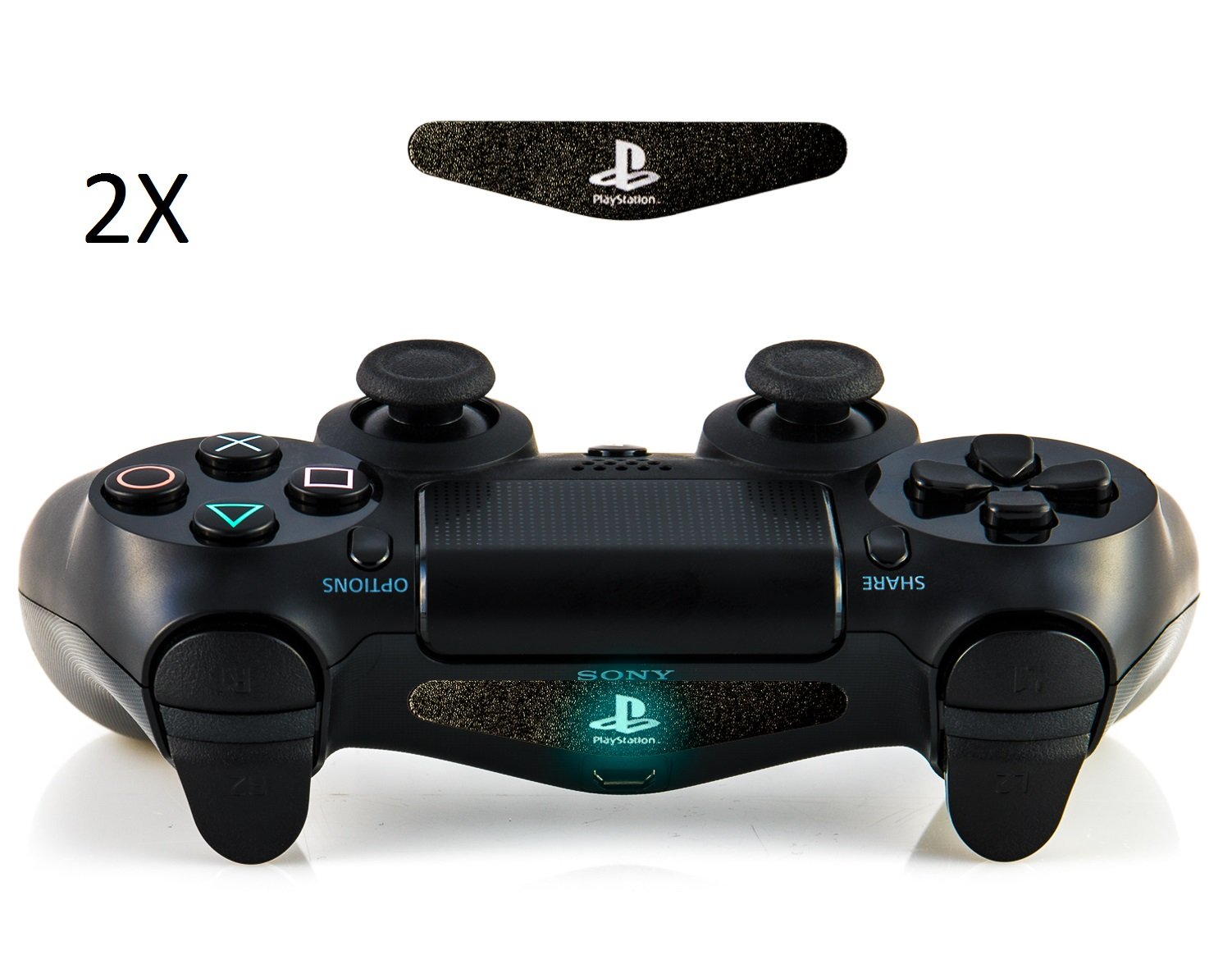 GNG 2X LED Captain America (White) Light Bar Decal Sticker for Playstation 4 PS4 Controller DualShock 4