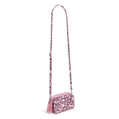 Vera Bradley Women's Cotton All in One Crossbody Purse With RFID Protection, Love You Lots - Recycled Cotton, One Size