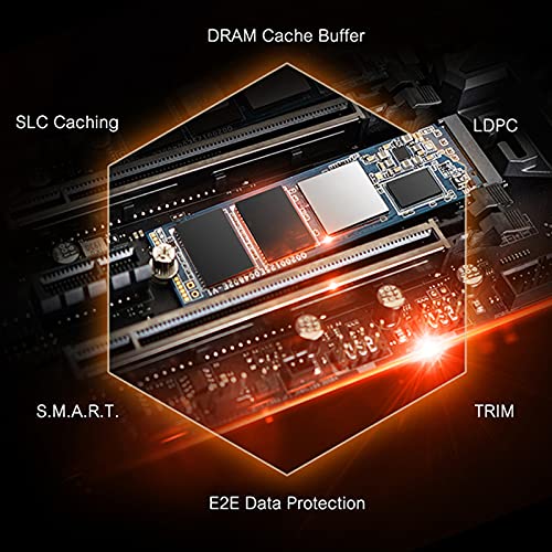 Reletech 2TB M.2 SSD, for PS5 Expansion PCIe Gen 4X4 NVMe Internal Gaming SSD Up to 5,000 MB/s PCIexpress 4.0 Solid State Drive for PC Laptop Desktop(QLC, 2TB)