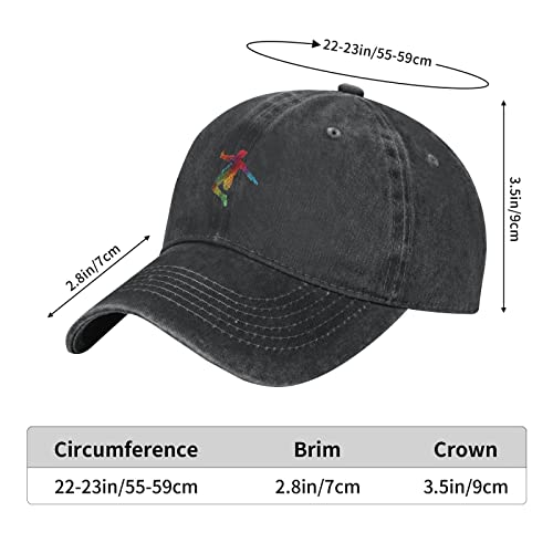 OVPSZFYO Baseball Cap Men Women Adjustable Cotton Low Profile Trucker Hat Denim Gift Dad Hats for Summer Sports Travel (Black)