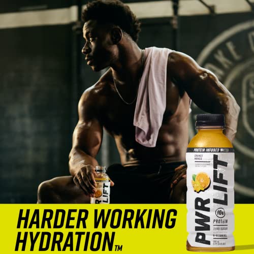 Whey Protein Water Sports Drink by PWR LIFT | Variety Pack | Keto, Vitamin B, Electrolytes, Zero Sugar, 10g of Protein | Post-Workout Energy Beverage | 16.9oz (Pack of 12)