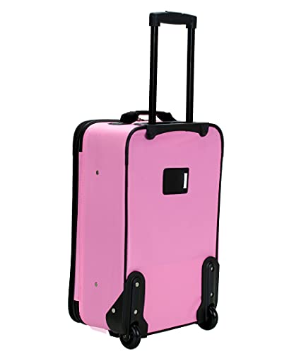 Rockland Fashion Softside Upright Luggage Set, Expandable, Pink, 2-Piece (14/19)