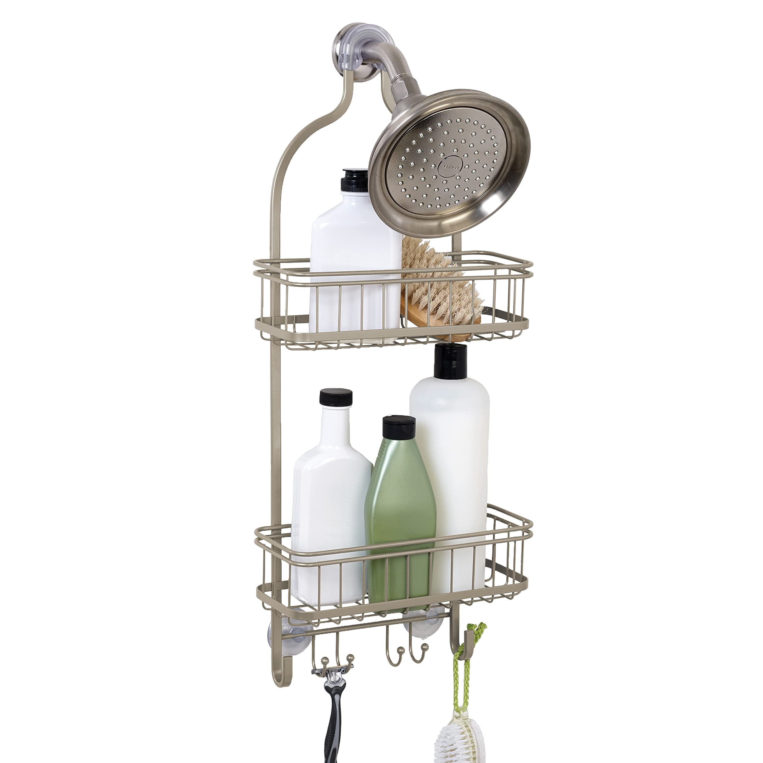Zenna Home Hanging Over-the-Shower Caddy, Satin Nickel