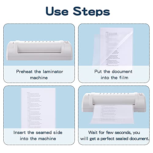 TINNIVI Thermal Laminating Pouches, 3Mil, 8.6"x12" Inches for Letter Size Products, Clear Laminating Sheets for Laminator Machine, 50 Pack