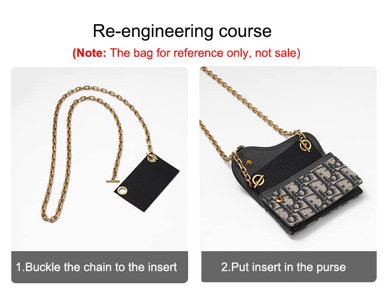 YESIKIMI Saddle Card Hold Conversion Kit With Copper Chain/Felt Insert Gift (100CM)