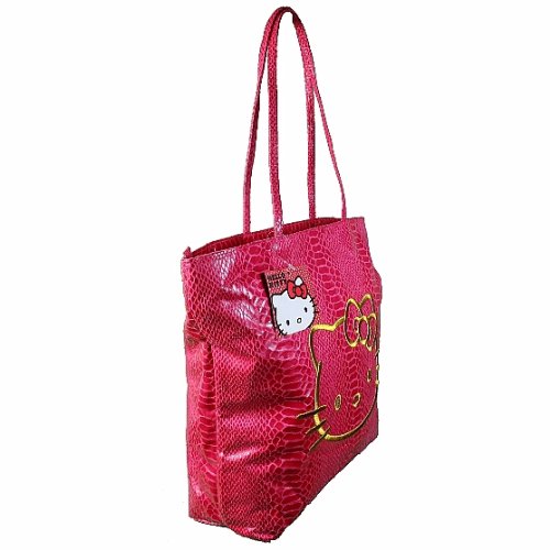 Hello Kitty Two Faced Pink Faux Python Tote