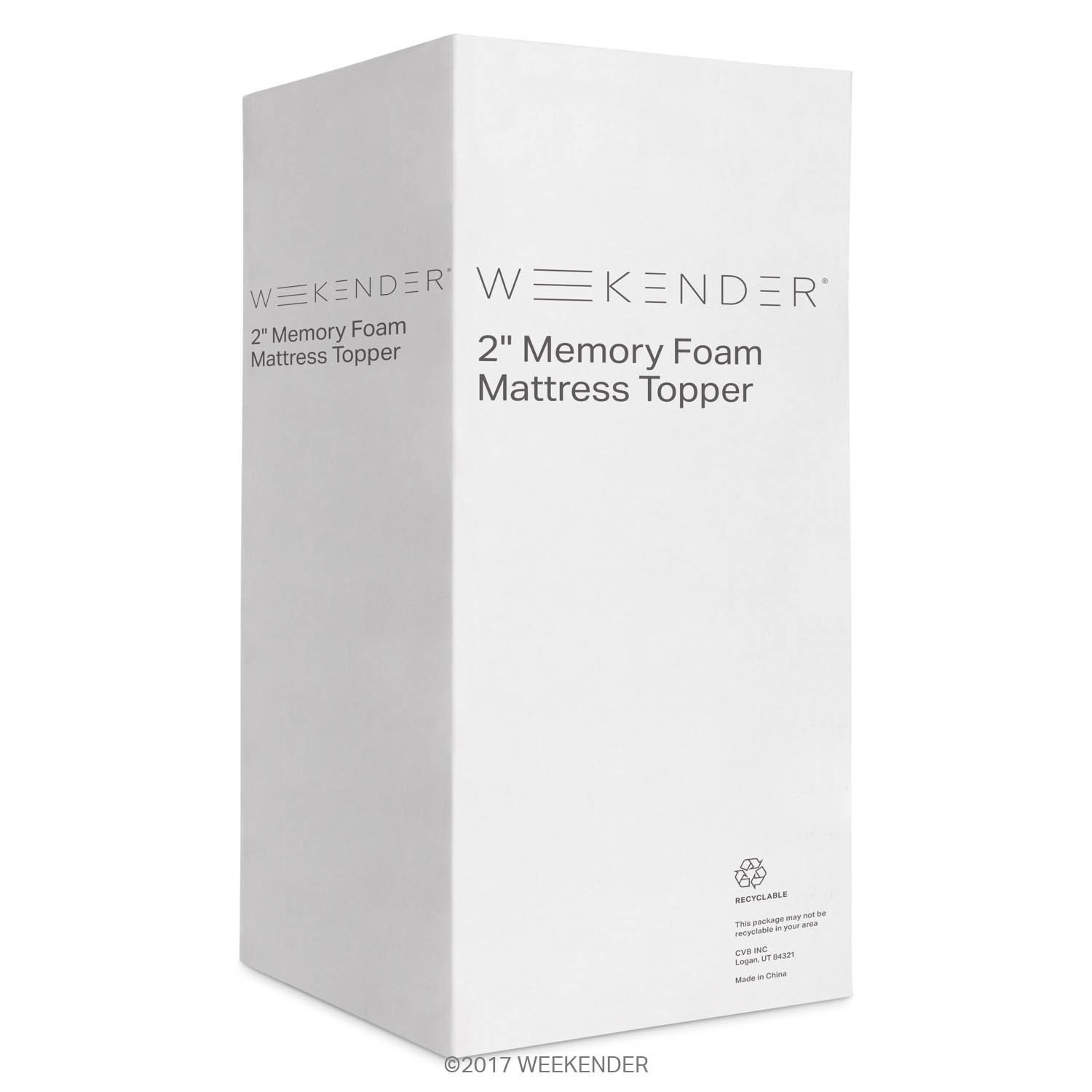 WEEKENDER 2 Inch Memory Foam Mattress Topper - Twin