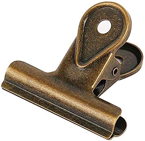 Zittop 4 Pack Bulldog Duckbill Metal Binder Clips, Invoice Bill Clip Utility Paper Clips for Office Home Use (Bronze, 40mm)