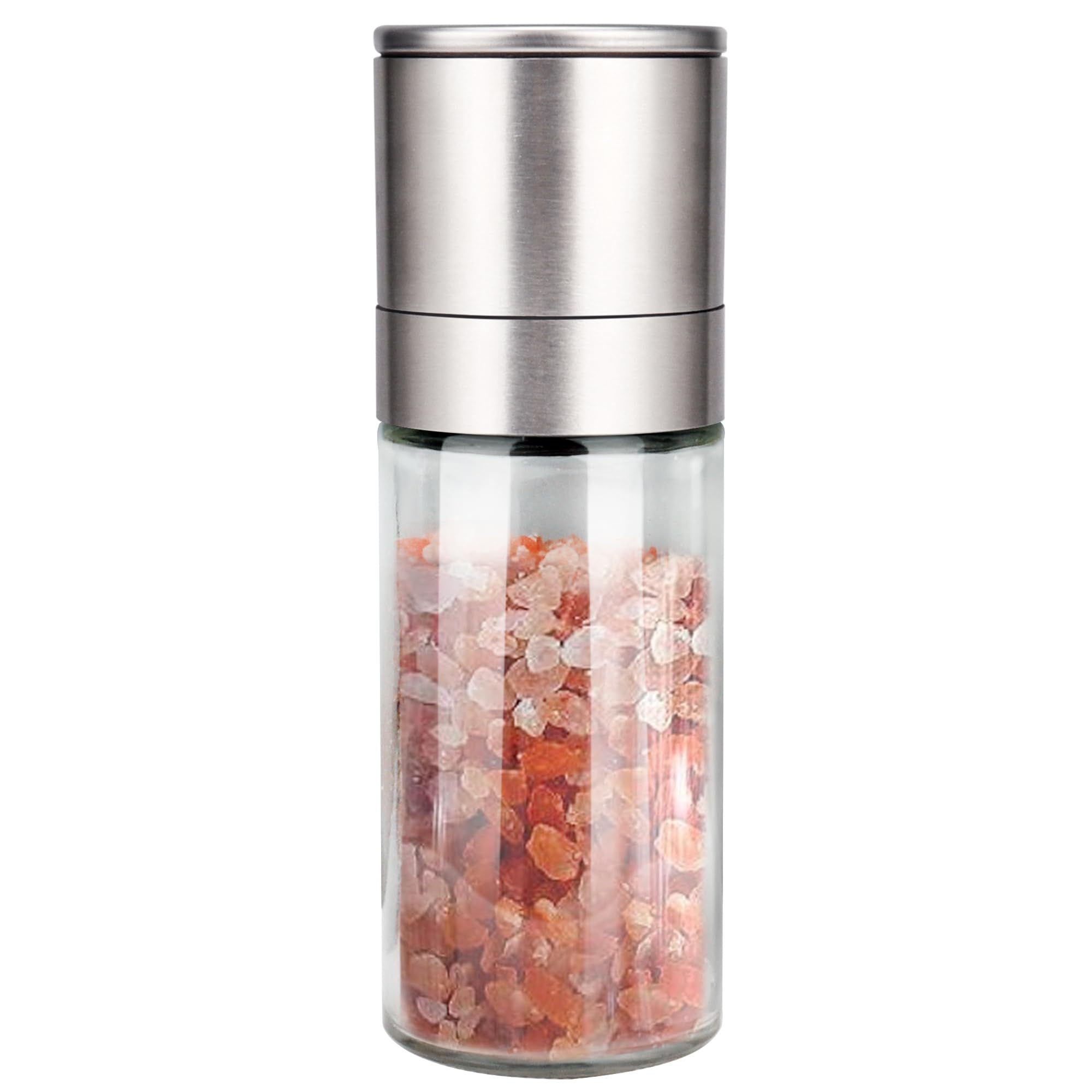 Gulex® Salt Grinder Pepper Mill, Salt Grinder Refillable, Adjustable Coarseness Black Pepper Grinder, Stainless Steel Sea Salt Shaker with Ceramic Rotor(salt and pepper not included)