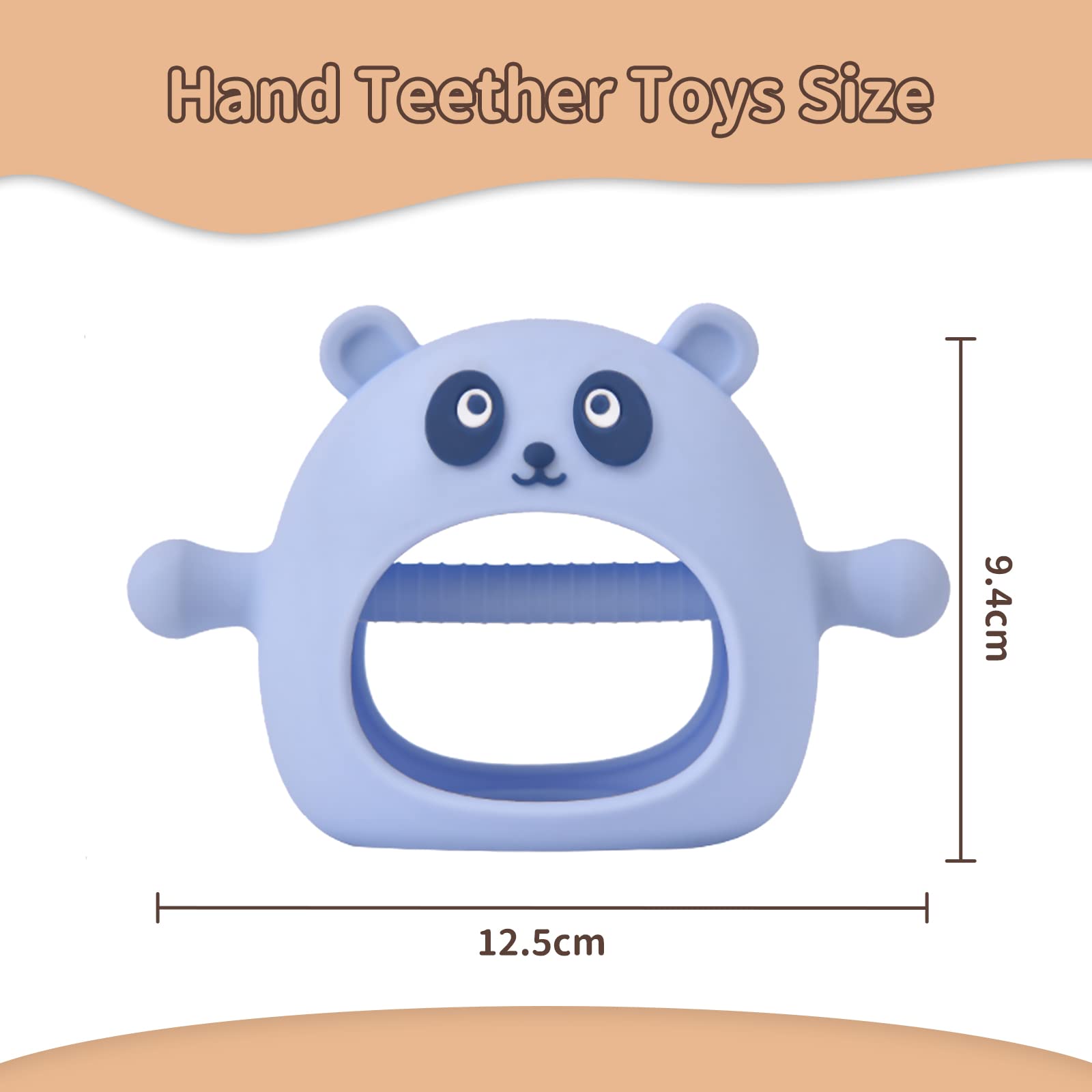 Baby Teething Toys 0-12 Months Silicone Hand Teethers for Babies Infants Anti Drop Panda Chew Toys for Sucking Needs Anti Drop