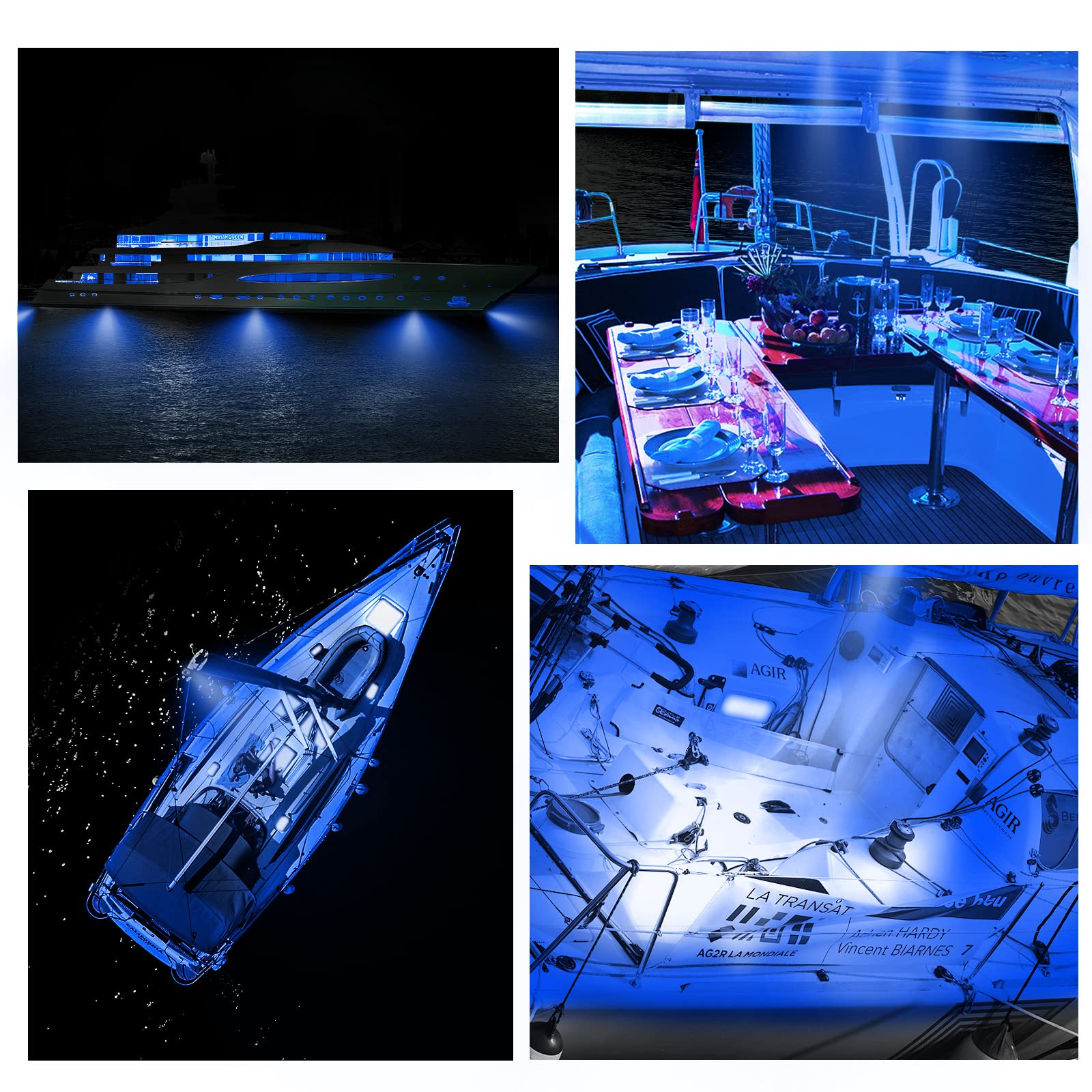 HONG 111 Marine Boat Lights, Utility Led Interior Lights for Boat Deck Courtesy Cockpit Decoration Light, 12V Waterproof Boat Navigation Lights for Bow and Stern, Kayak Lights (10 Pack) (Blue)
