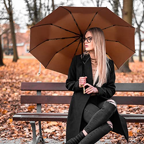 XGVO-IU Umbrella for Rain & Sun Travel Umbrella Windproof Quick-dry Strong High Quality Fashion trend Automatic Folding umbrella(Pure White)