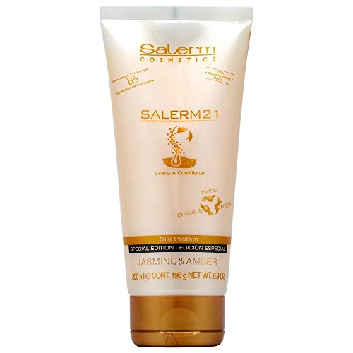 Salerm - 21 Jasmine and Amber - 200 ml - Leave-In Mask and Conditioner - with Silk Proteins - Anti-Frizz - Split Ends Repair - Deep Hydration