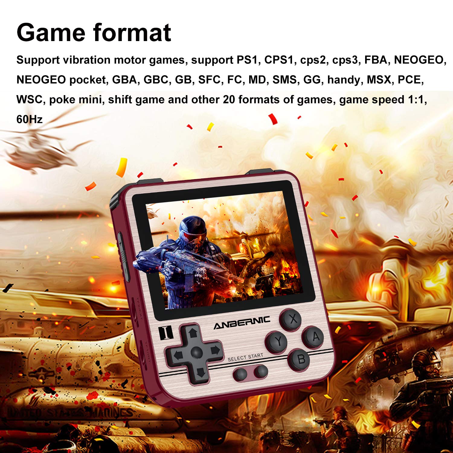 Haihuang RG280V Handheld Video Game with 64G TF Pre-Installed 5000 Classic Games Handheld Game Console 7 Hours Duration