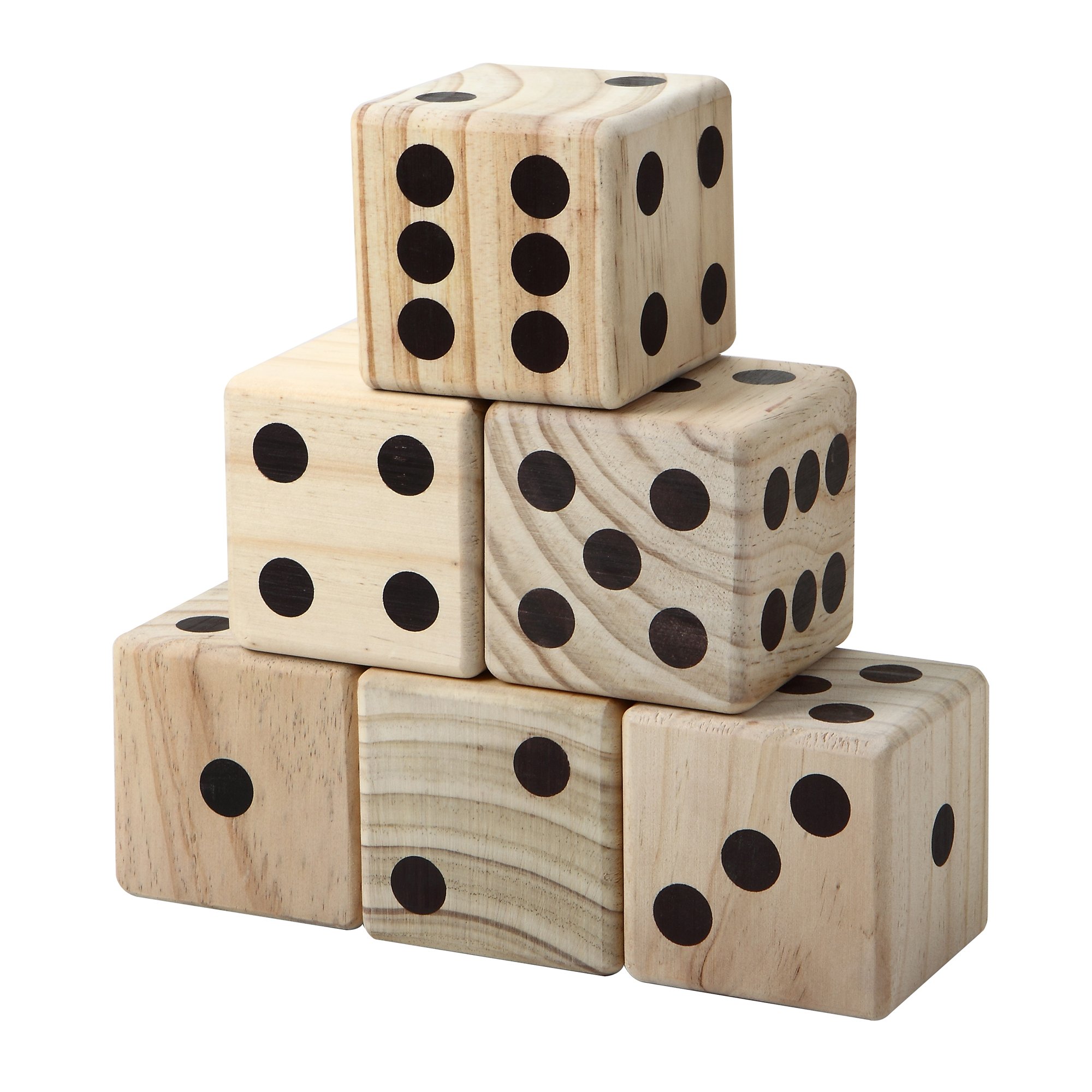 Hathaway High Roller yd Dice Set with 6 x 3.5-in Wooden Dice & Black Nylon Storage Bag, Reusable Scorecard Included yd Dice, Wood